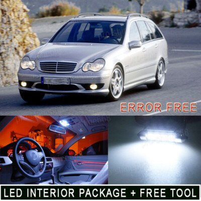 16PCS 6K White LED Light Interior Package Kit For Mercedes Benz W203 C ...
