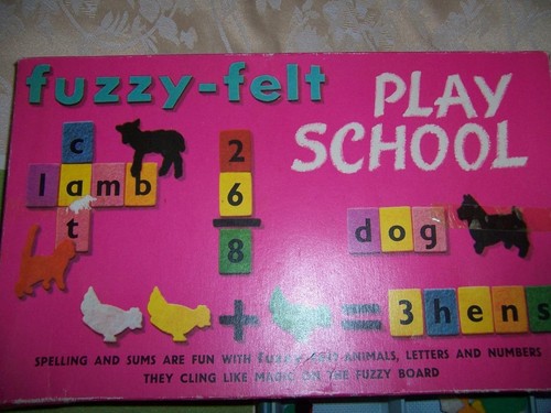 GAME FUZZY FELT PLAY SCHOOL PLAYMATES CHILDREN ORIGINAL BOX MADE ...