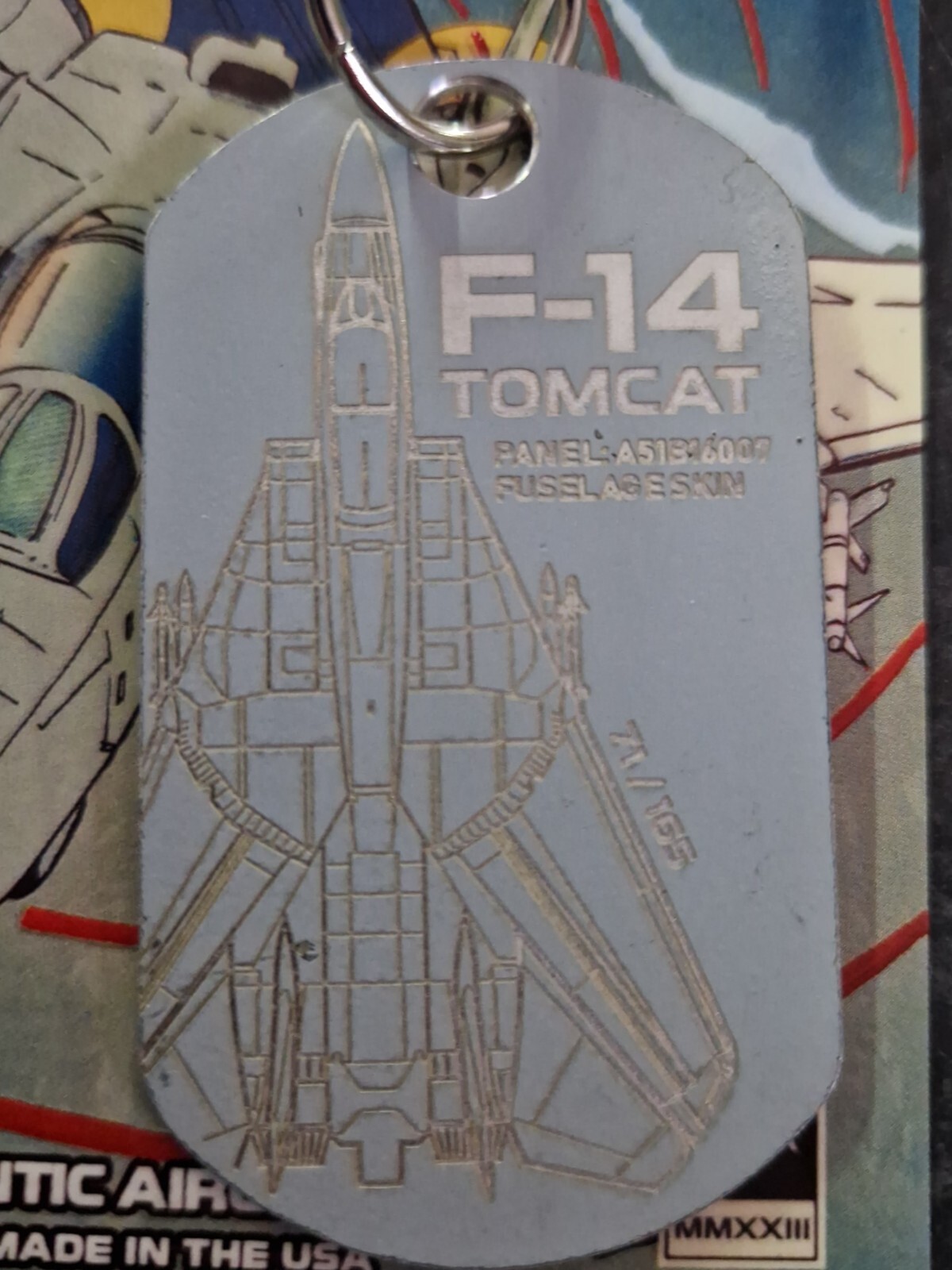 F-14 TOMCAT FUSELAGE JET PLANE SKIN TAG RARE 71 OF 165 MADE F14 TOP GUN ...