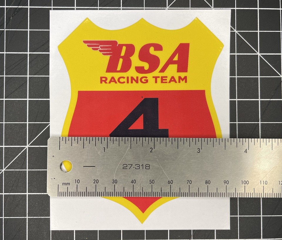 NEW BSA DICK MANN #4 Vintage Motorcycle STICKER Decal Dirt Flat Track ...