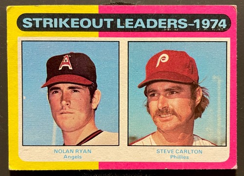 1975 Topps - League Leaders #312 Nolan Ryan, Steve Carlton Stikeout ...