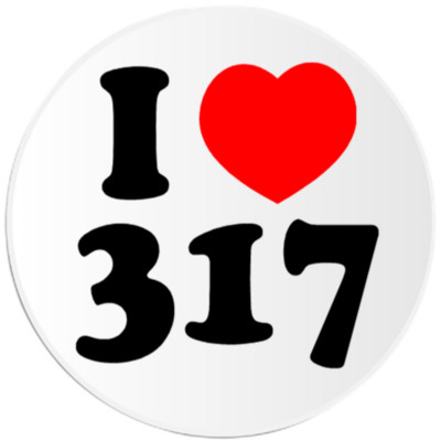 I Love 317 - Circle Sticker Decal 3 Inch - Area Code Indianapolis IN | eBay