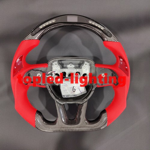 LED Carbon Fiber Steering Wheel For charger challenger hellcat srt 2015 ...