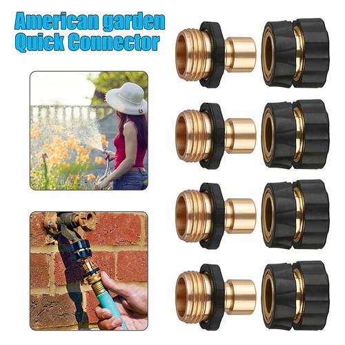 3X 3/4" Garden Water Hose Quick Connect Fit Brass Female Male Connector ...