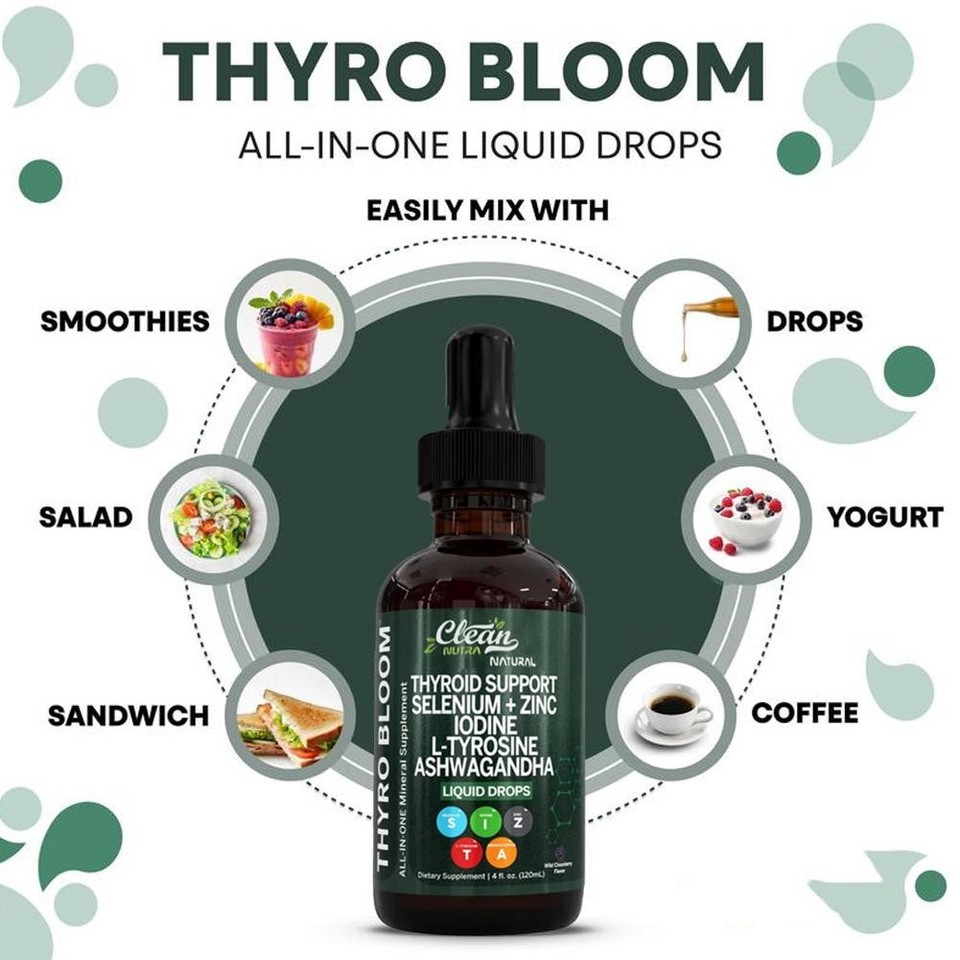 Thyroid Support Drops Selenium Zinc Iodine L Tyrosine Ashwagandha | eBay UK