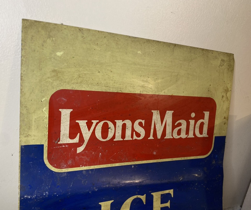 Vintage 1960's Metal Lyons Maid Ice Cream Advertising Sign- Shop ...