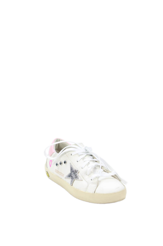 Golden Goose Deluxe Brand Girls Leather SSTAR Sneakers Shoes White Pink ...