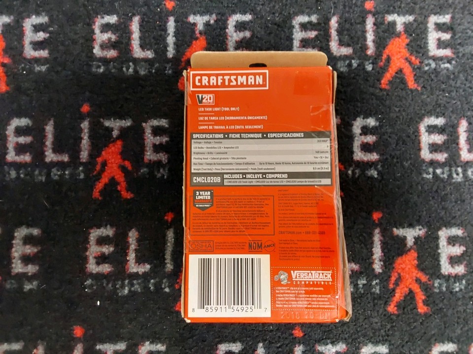 TOOL ONLY Craftsman LED 20V Work Light Lamp Cordless Handheld ...