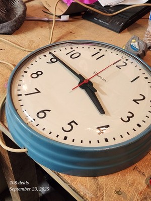 Vintage Simplex Wall Clock 14" Industrial Synchron Motor | eBay