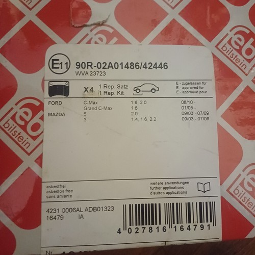 Brake Pads Set fits FORD FOCUS Front 04 to 20 1223682 1321517 1360305 ...