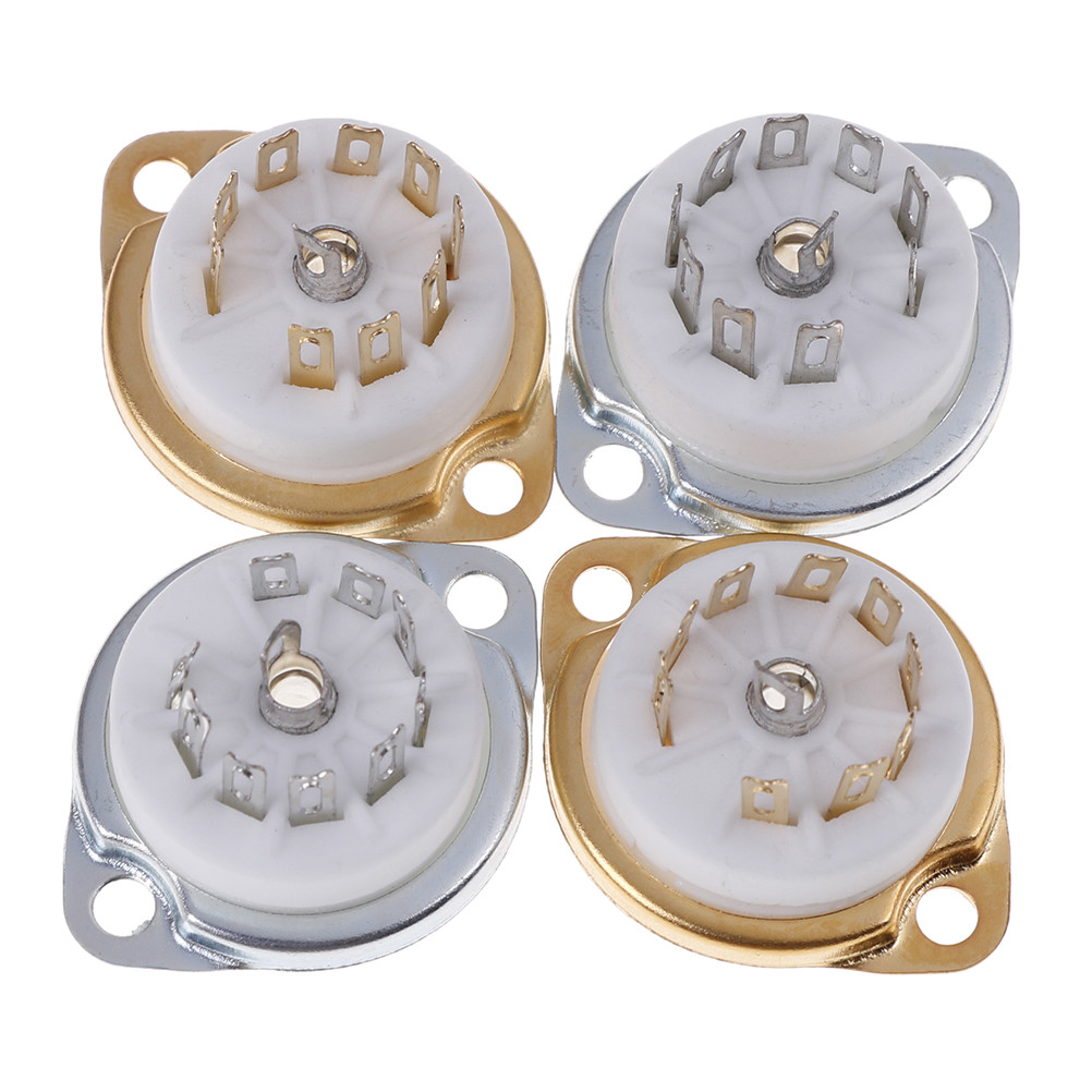 1Pc chassis mount 9pin ceramic tube socket for EL84 ECC82 6922 12AX7 B ...