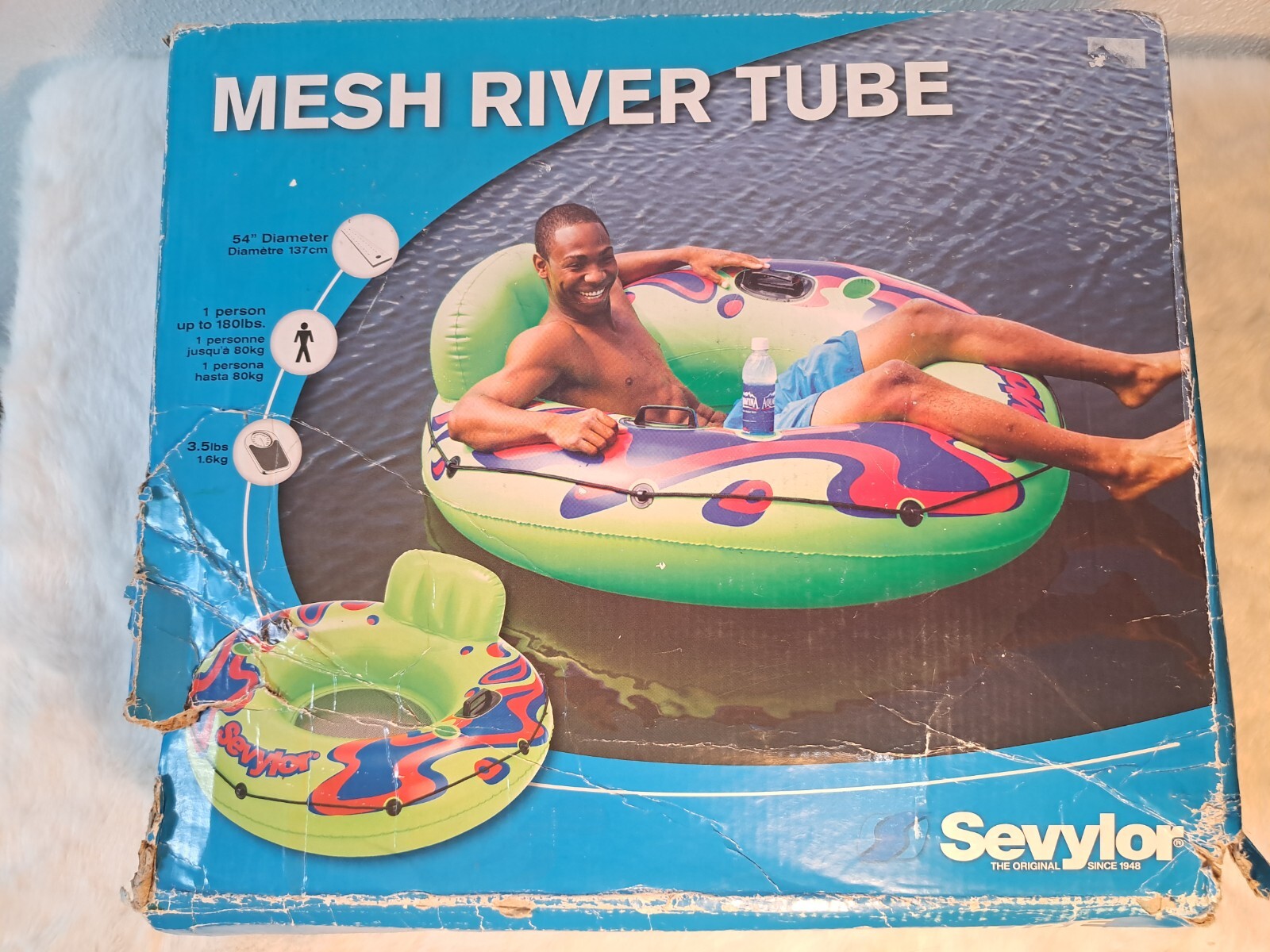 Sevylor+Mesh+River+Tube+54+Inches+1+Person+Tube+With+Handles+Neon+Green ...