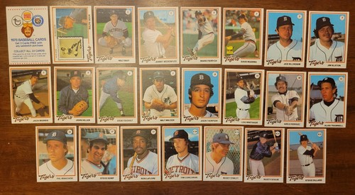 1978 Topps Burger King Detroit Tigers Team Set Trammell RC Morris RC ...
