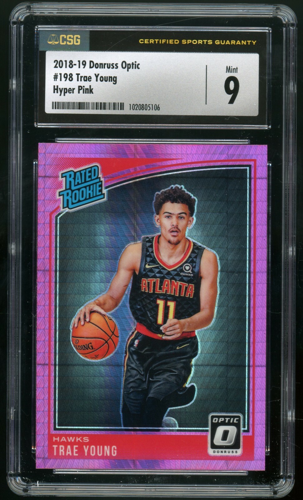 2018-19 Panini Donruss Optic - Rated Rookie Pink Hyper Prizm #198 Trae ...