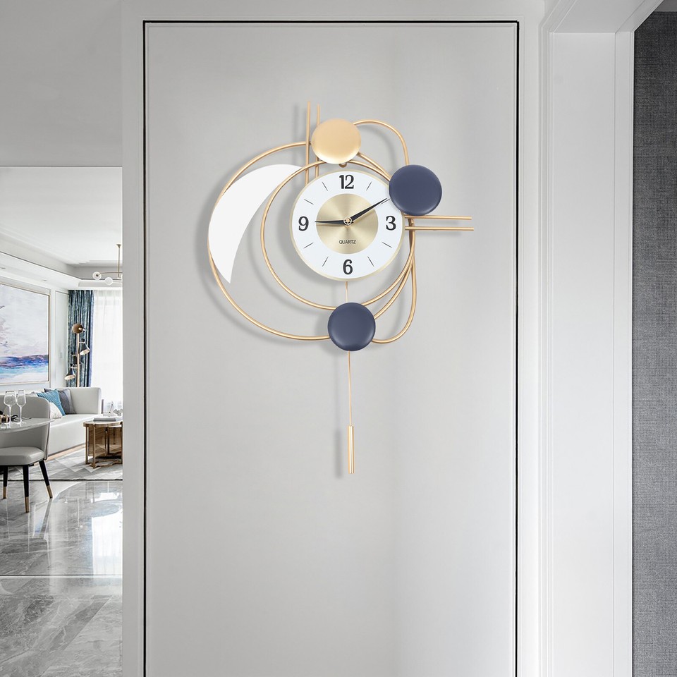 Inspired Modern Wall Clock Nordic Metal Hanging Clocks 3D Mute Design ...