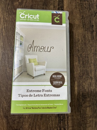 Cricut Cartridge Amour Extreme Fonts w/ Box Booklet Keyboard Link ...