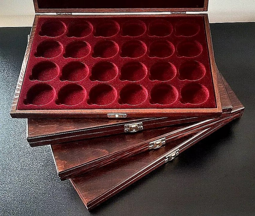 Luxury Wooden Box Case Storage Display Tray Britannia 1oz Coins in ...