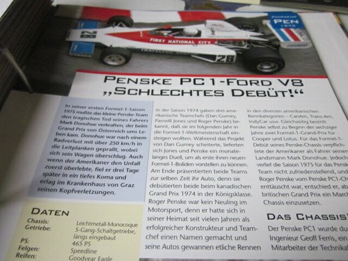 Formel 1 Archiv Autos 1975 Penske PC1 Ford V8 | eBay.de