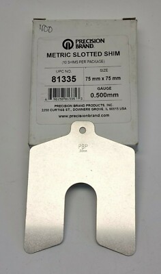 Precision Brand 81335 Metric Slotted Shim .500mm 75x75mm Pack of 10 | eBay