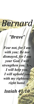 Bernard "Brave" Keepsake Name Meaning Bookmark with Bible Verse and ...