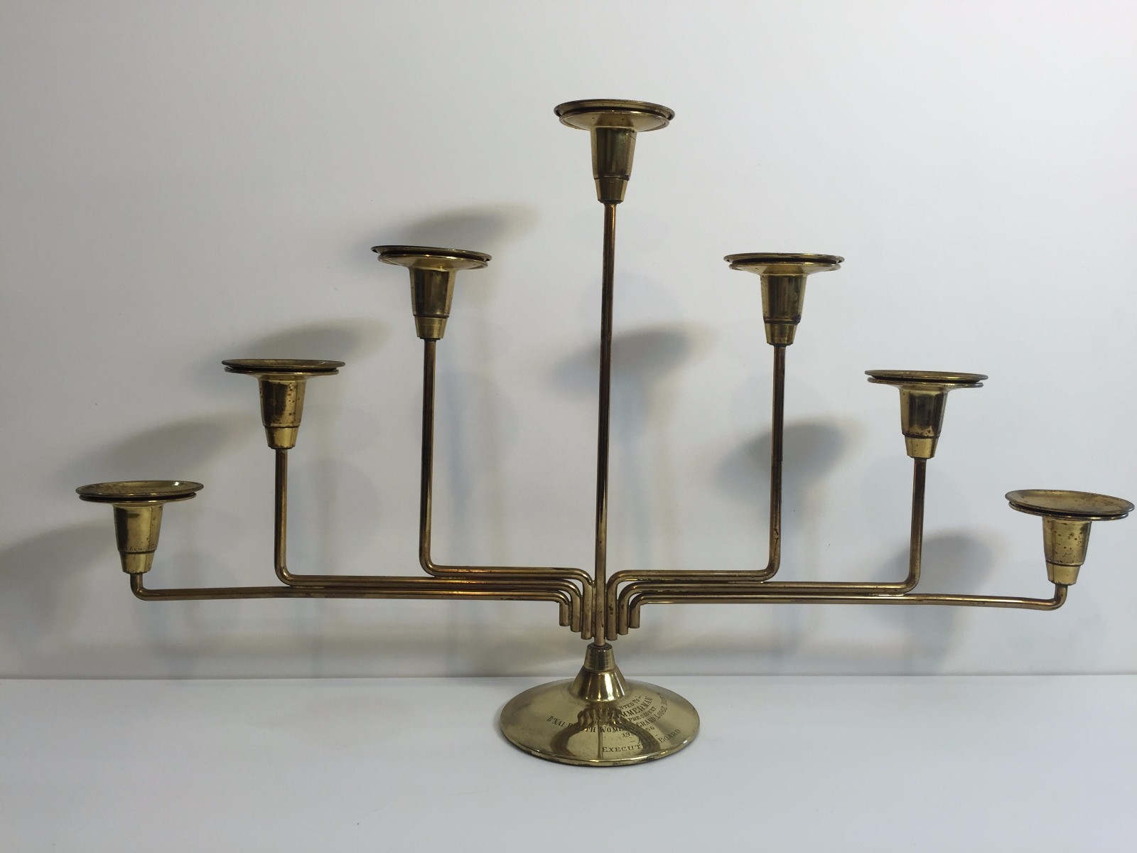 Herman Berman Co. Art Brass 7 Arms Jewish Menorah, 13 1/4" T x 23" W | eBay