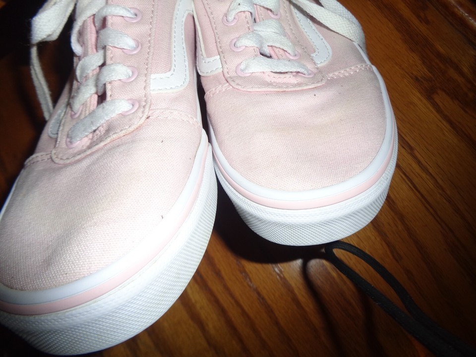 GIRLS VANS SIZE 4 pink and white | eBay