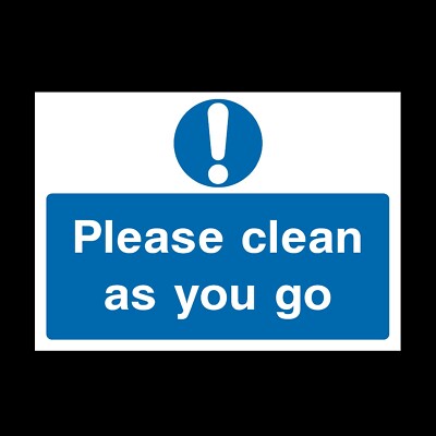 Please Clean as you Go Rigid Plastic Sign OR Sticker - All Sizes (FP14 ...