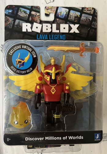 NEW Roblox Lava Legend Action Figure + Hero Victory Helm Virtual Item ...