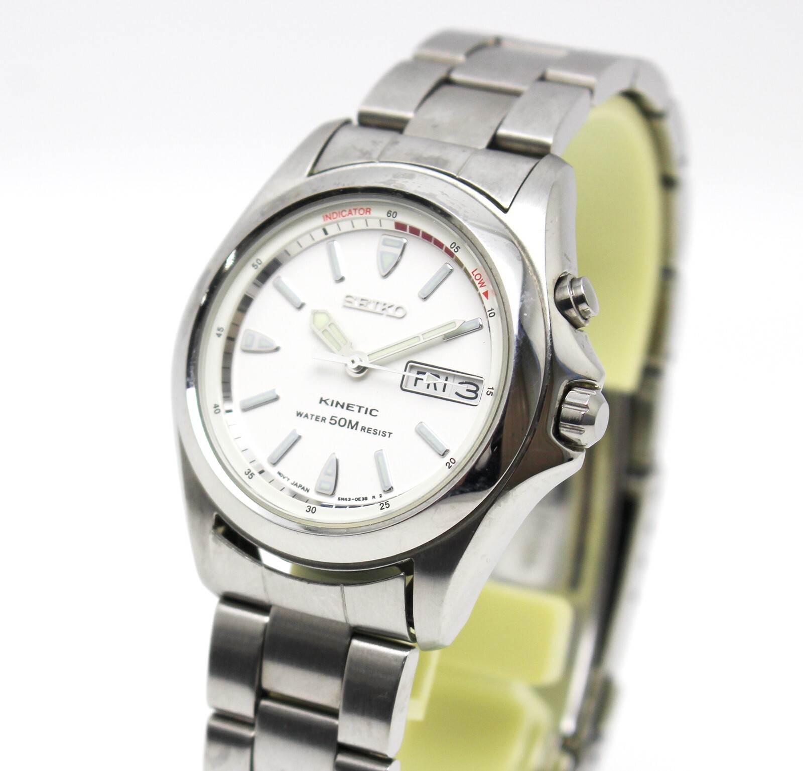 Seiko Kinetic Men Wristwatch Auto Quartz 5M43-0C70 - Gem