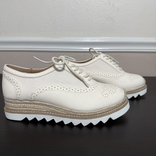 Torrid Platform Oxford Shoes Women's 10 WW Cream Espadrille Faux ...