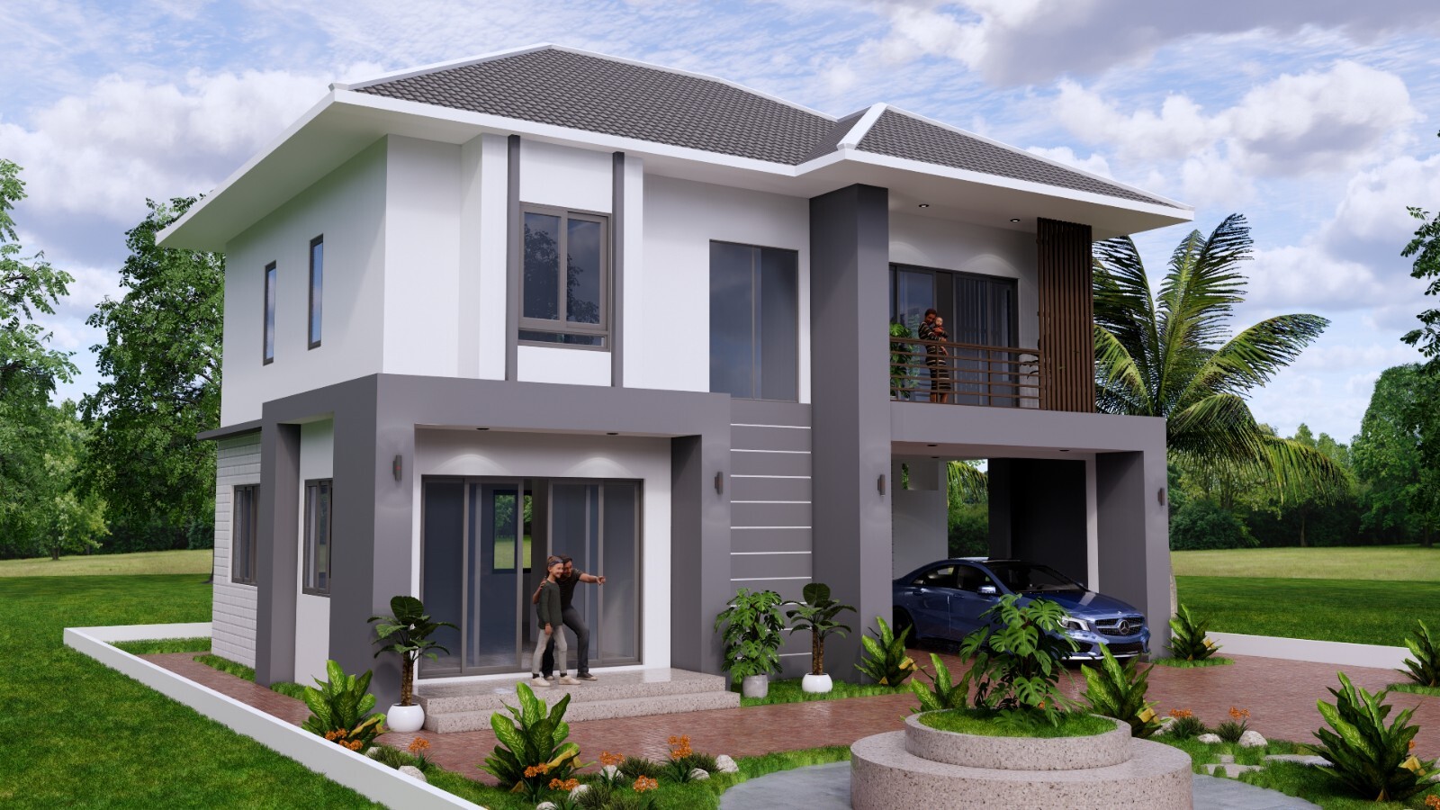 36x23 Feet House Design Plan 11x7 Meter 3 Bed 3 Baths Hip Roof PDF (A4 ...