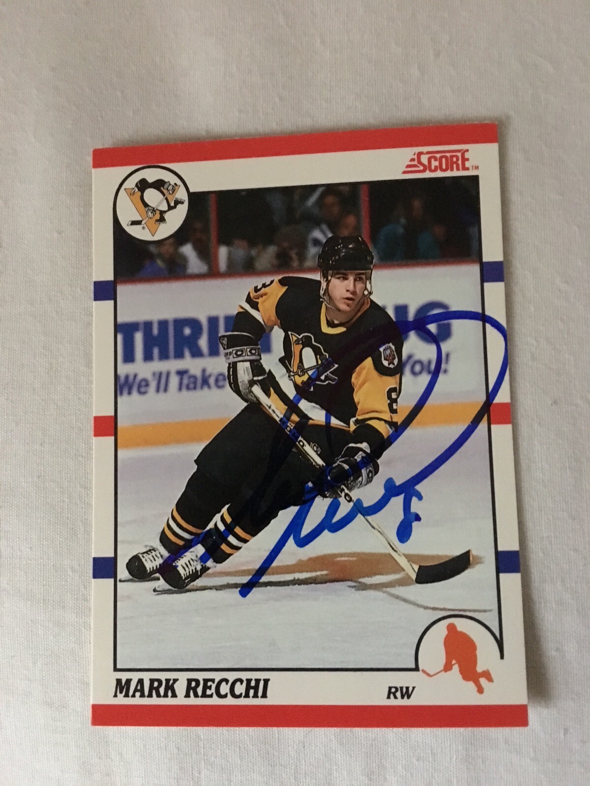 Mark Recchi HOF HAND SIGNED 1990 Score ROOKIE CARD w/COA VERY RARE | eBay