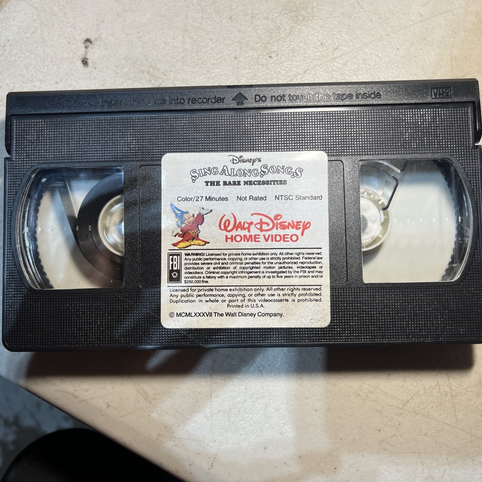 Disneys Sing Along Songs The Bare Necessities Volume 4 VHS 1994 Jungle ...