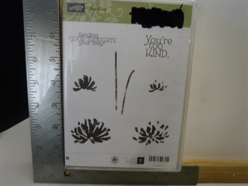 STAMPIN UP TOO KIND FLOWERS THOUGHTS WOOD MOUNT SET 7 RUBBER STAMPS EUC ...