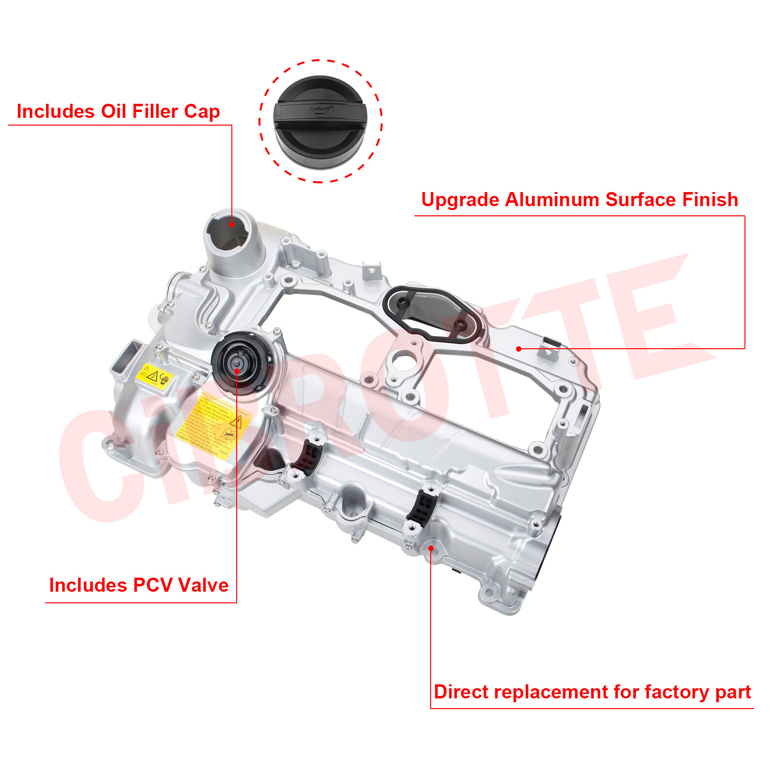 Upgrade Aluminum Valve Cover for BMW N20B20 F10 F25 320i 328i 528i X3 ...