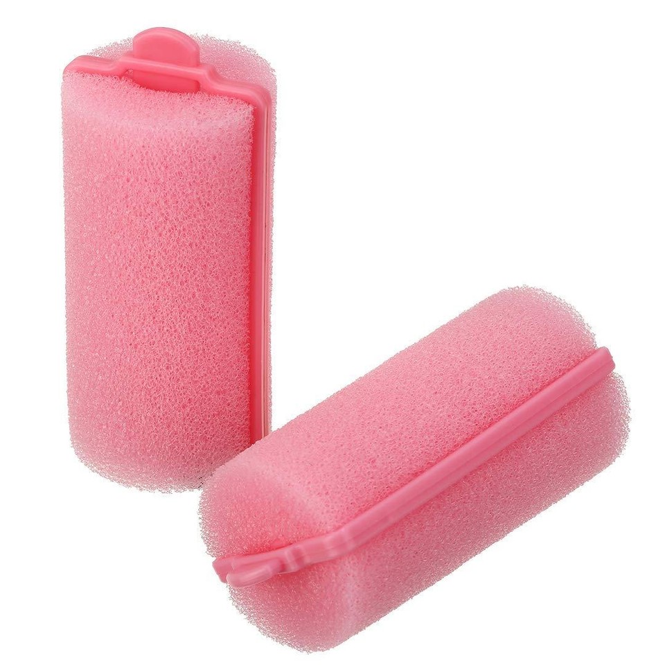 Lady Love Curl Hair! 12 Pieces Soft Pink Foam Hair Roller Curlers ...