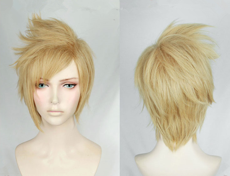 Final Fantasy FF 15 XV Prompto Argentum Cosplay Costumes Gold Short Wig ...