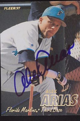 Florida Marlins Alex Arias Signed 1997 Fleer Autograph Card #324 TOUGH ...