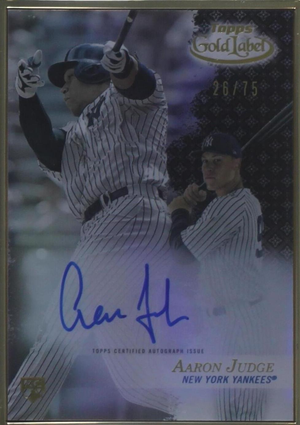 2017 Topps Gold Label - Gold Framed Autographs Aaron Judge #FA-AJ Black ...