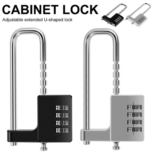 Gym Locker Lock 4 Digit Combination Padlock Heavy Duty Long Shackle ...