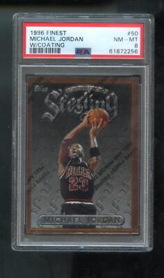1996-97 Topps Finest #50 Michael Jordan PSA 8 Graded Basketball Card ...