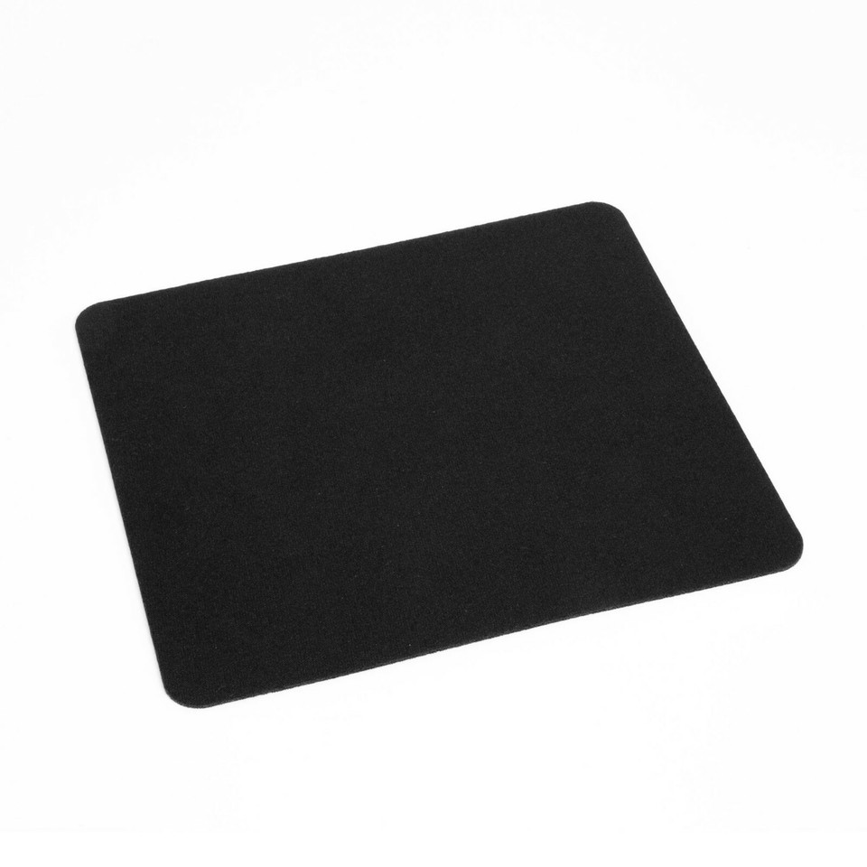 5mm PLAIN BLACK FABRIC MOUSE PAD MAT 25cm X 22cm FOAM PC DESKTOP ...