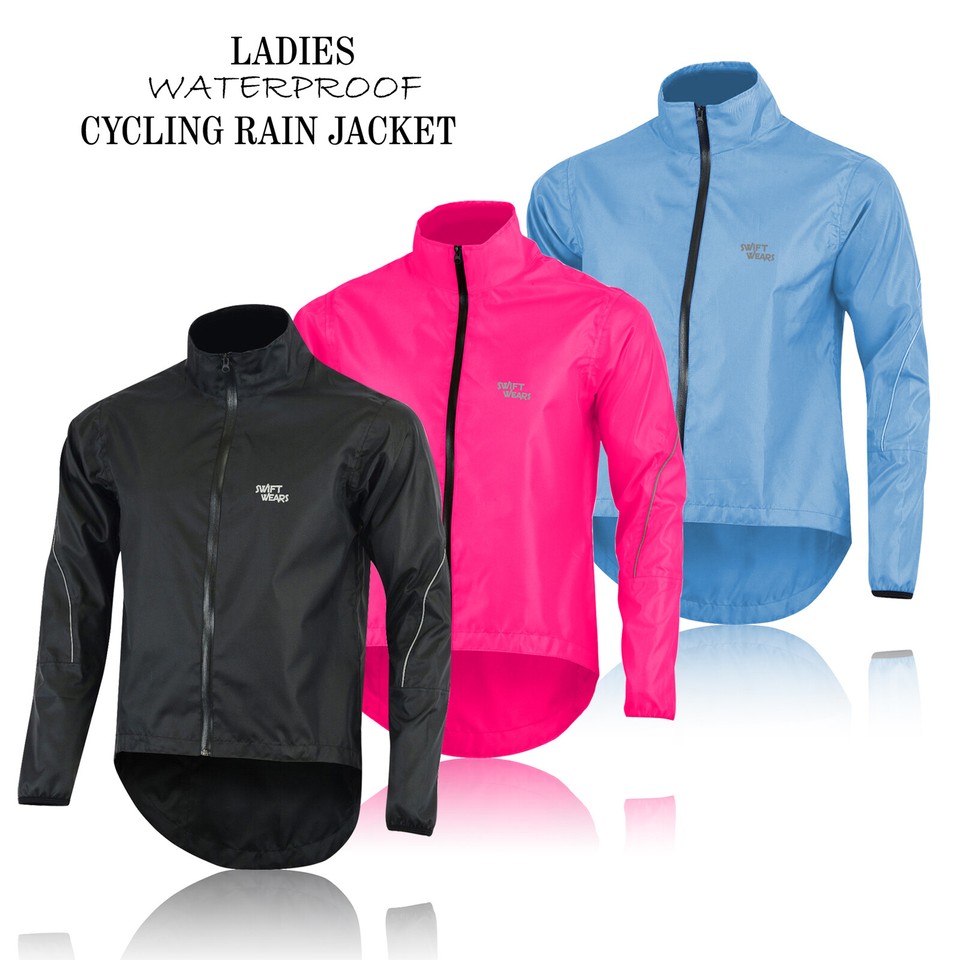 LADIES CYCLING RAIN JACKET HIGHLY VISIBILITY WATERPROOF FOR WOMEN ...