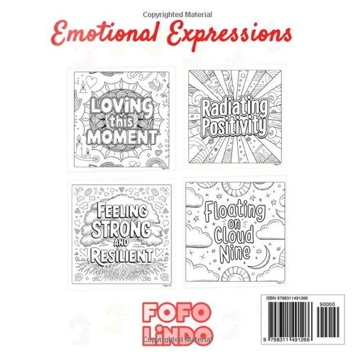 Emotional Expressions: Happy Feelings Coloring Book: Mood Quotes and ...