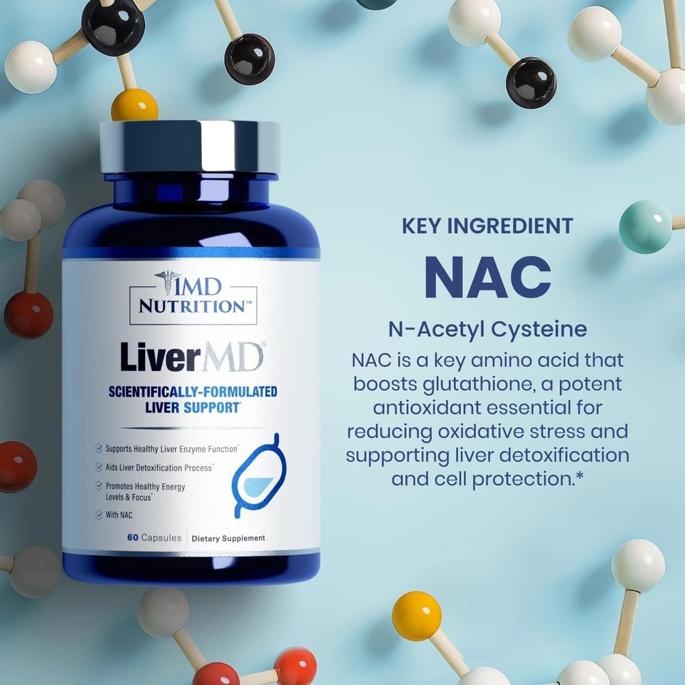 LiverMD by 1MD-Liver Support with Siliphos Milk Thistle & NAC-60 ...