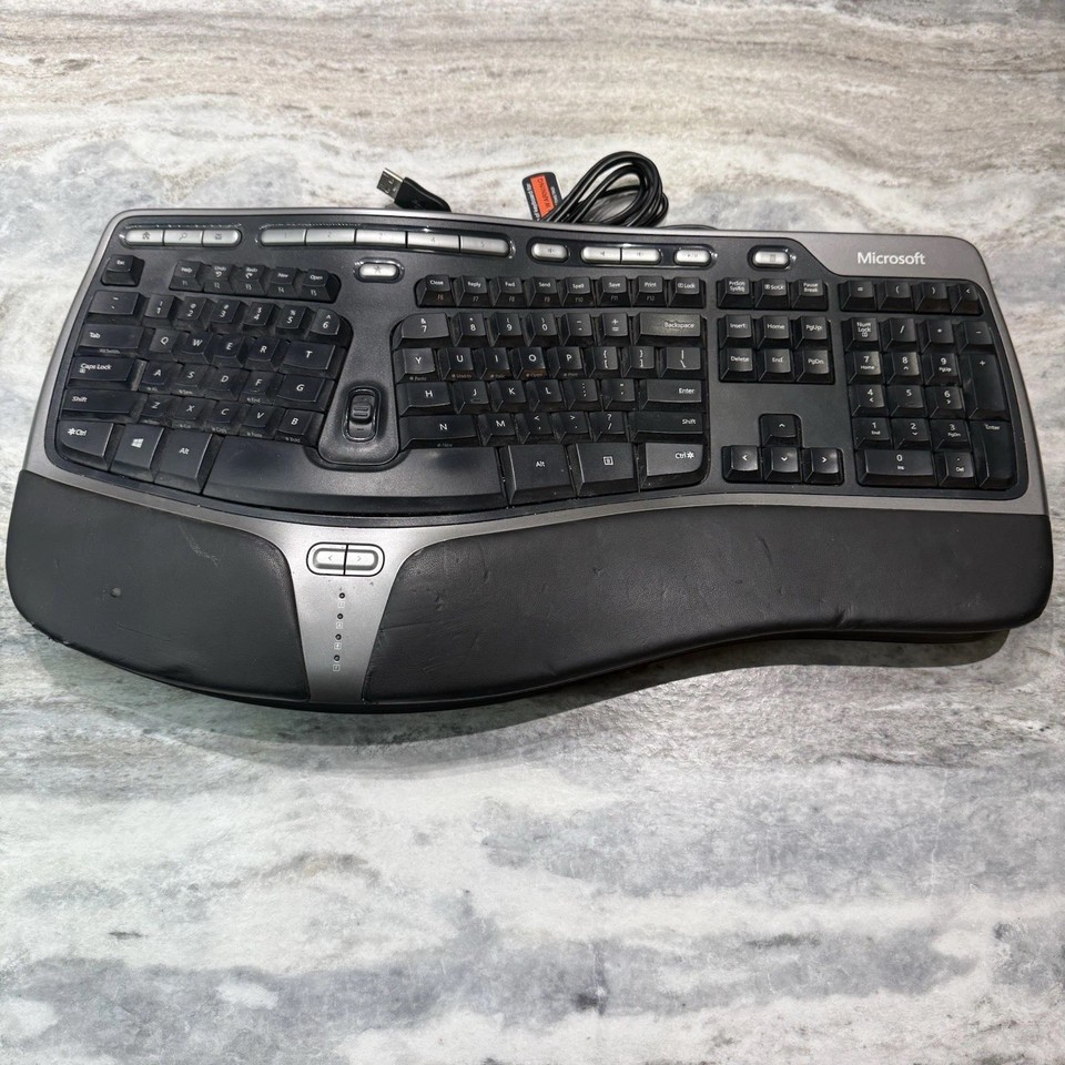 Microsoft Natural Ergonomic Keyboard 4000 v1.0 KU-0462 USB Wired Tested ...