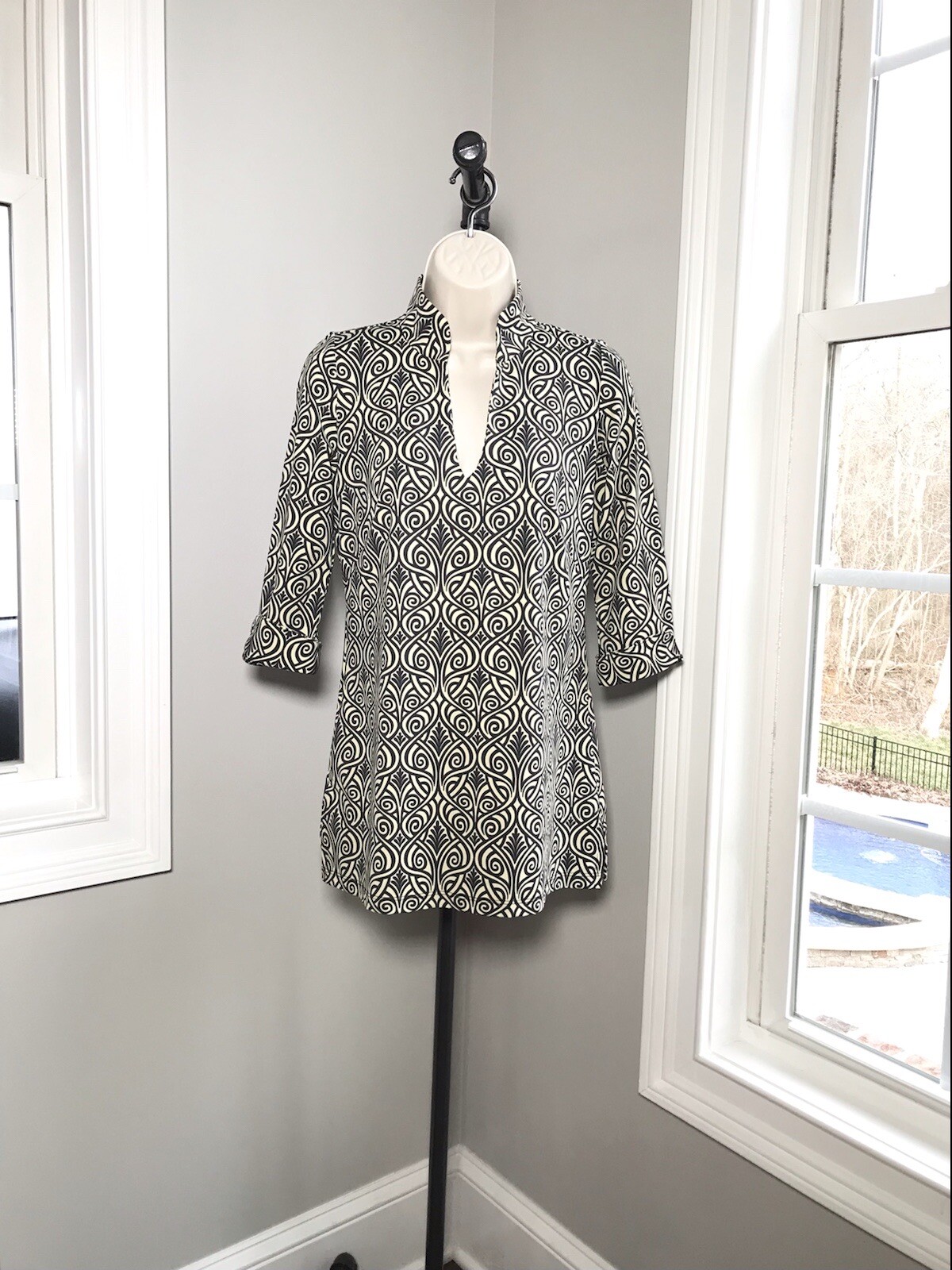 Katherine Way Largo Black & Tan Pattern Tunic UPF 50+… - Gem