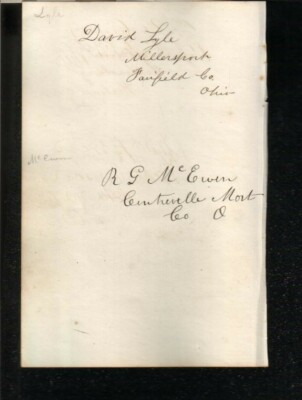 Loveland & McCrary & Davis Lyle & R.G McEwan Autographed Page 1850's ...
