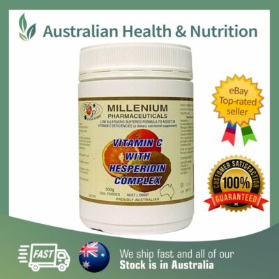 MILLENIUM PHARMACEUTICALS VITAMIN C & HESPERIDAN 500GM + FREE SAME DAY ...