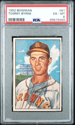 1952 Bowman Baseball Tommy Byrne #61 St. Louis Browns PSA 6 EX MT c1 | eBay